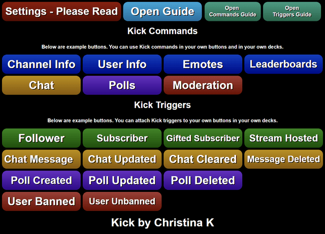 Kick - SAMMI Extension | Christina Kral's Docs